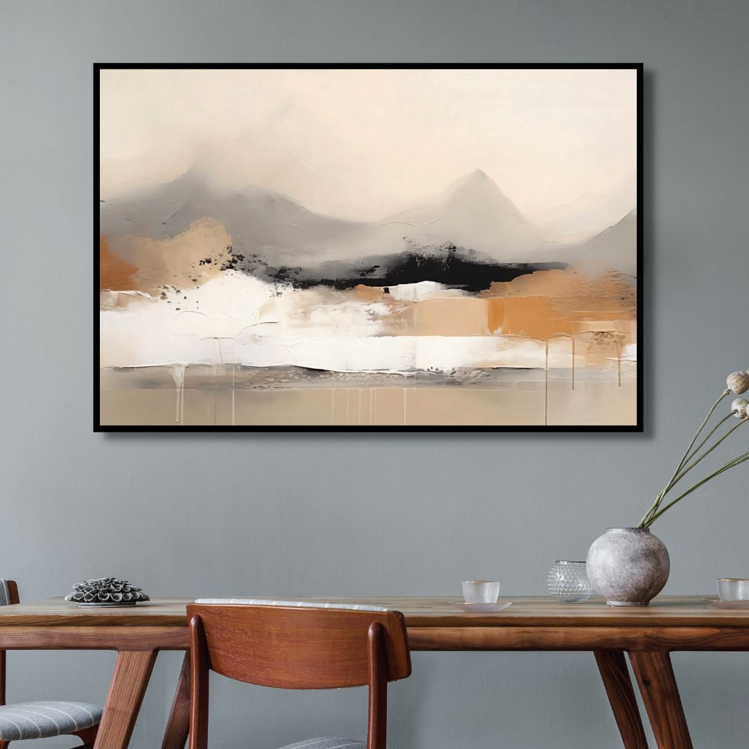 Beige and Yellow Watercolor Abstract Art - Designity Art